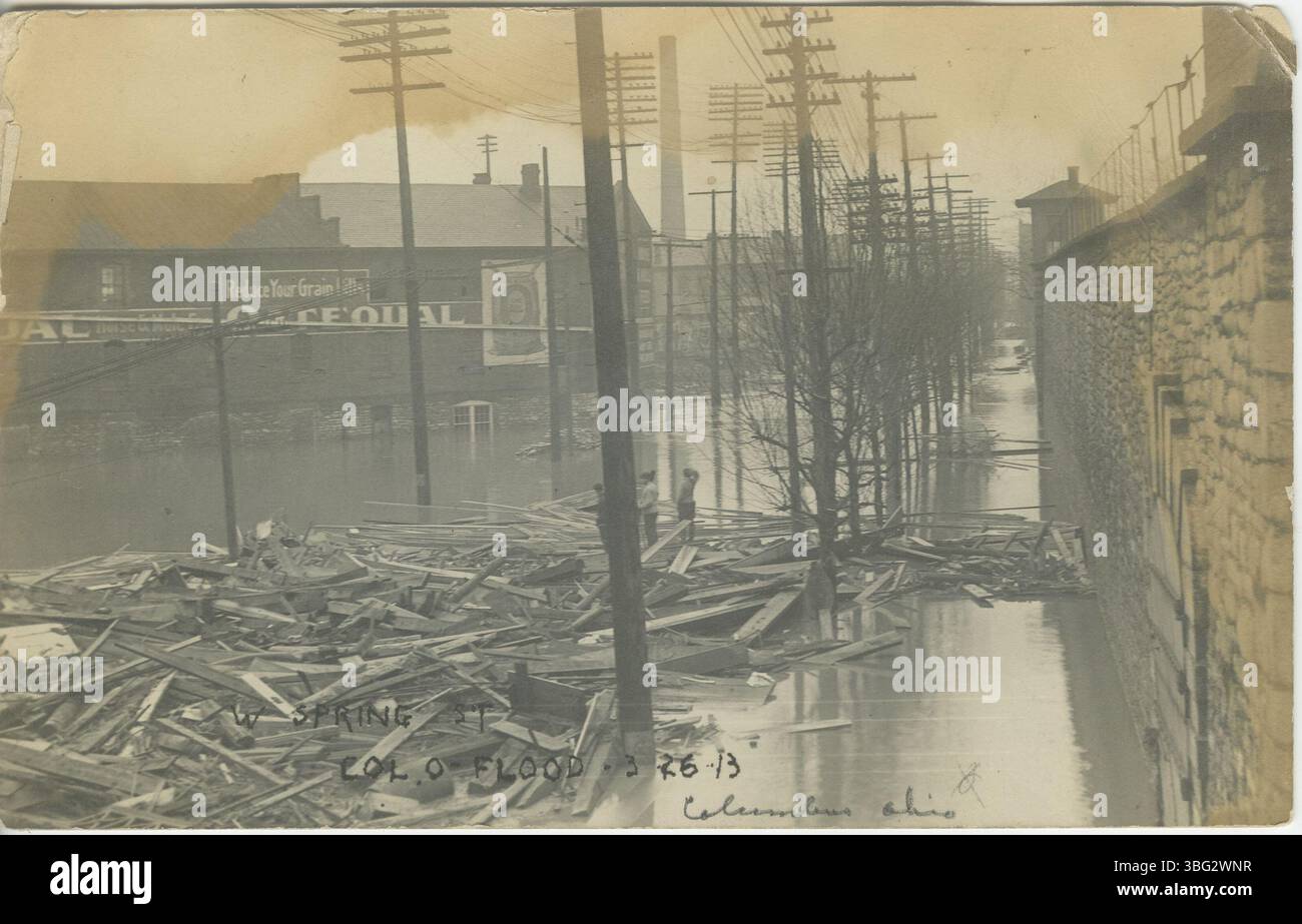 A 1913 postcard showing West Spring Street and the State Penitentiary ...