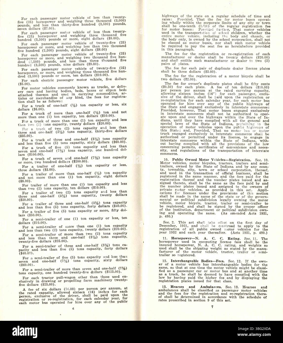 The 1932 Indiana motor vehicle and highway laws book provides detailed ...