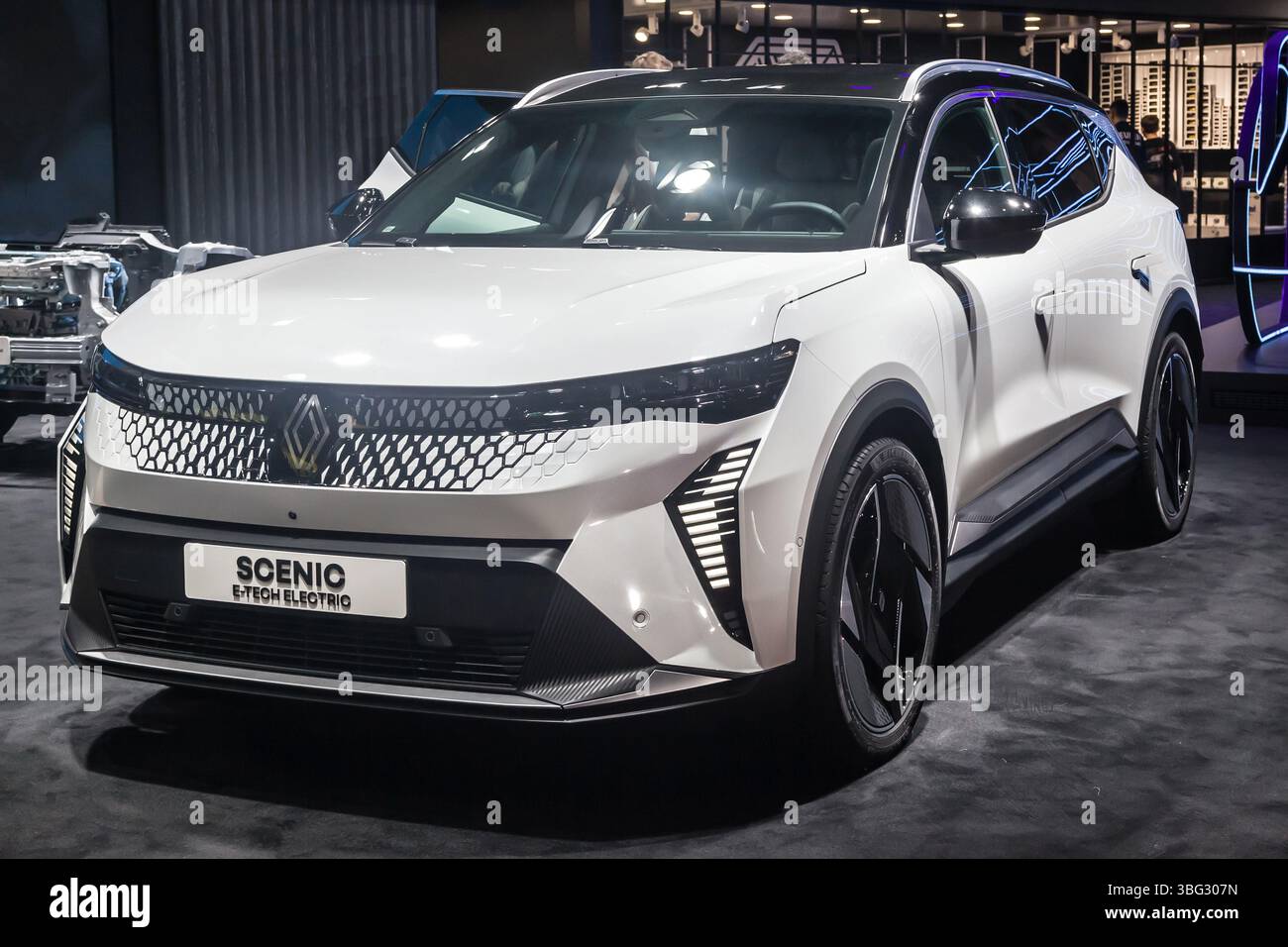 Barcelona, Spain - May 18, 2025: Renault Scenic E-Tech on display at ...