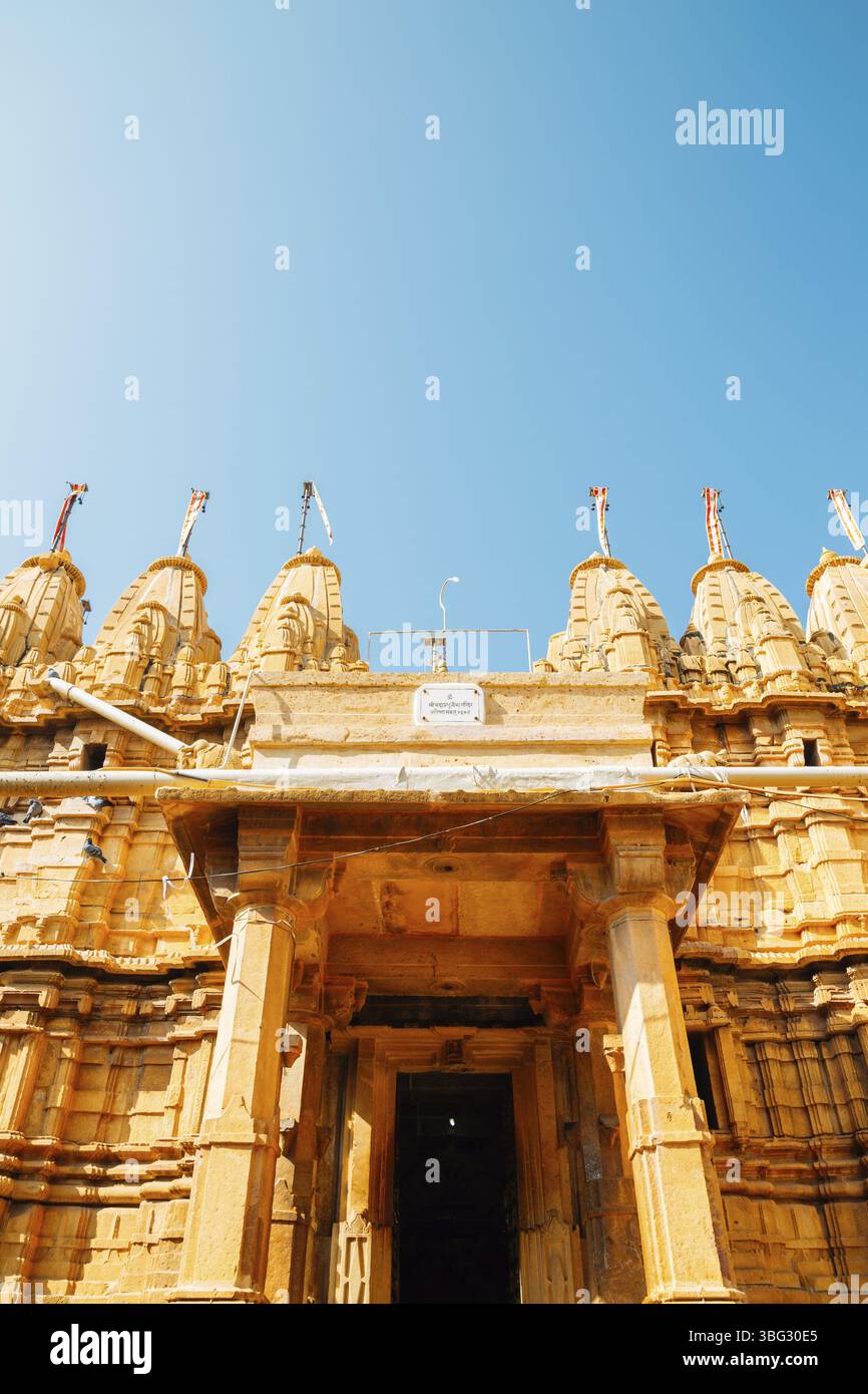 Jain Temples historic architecture at Jaisalmer fort in India Stock ...