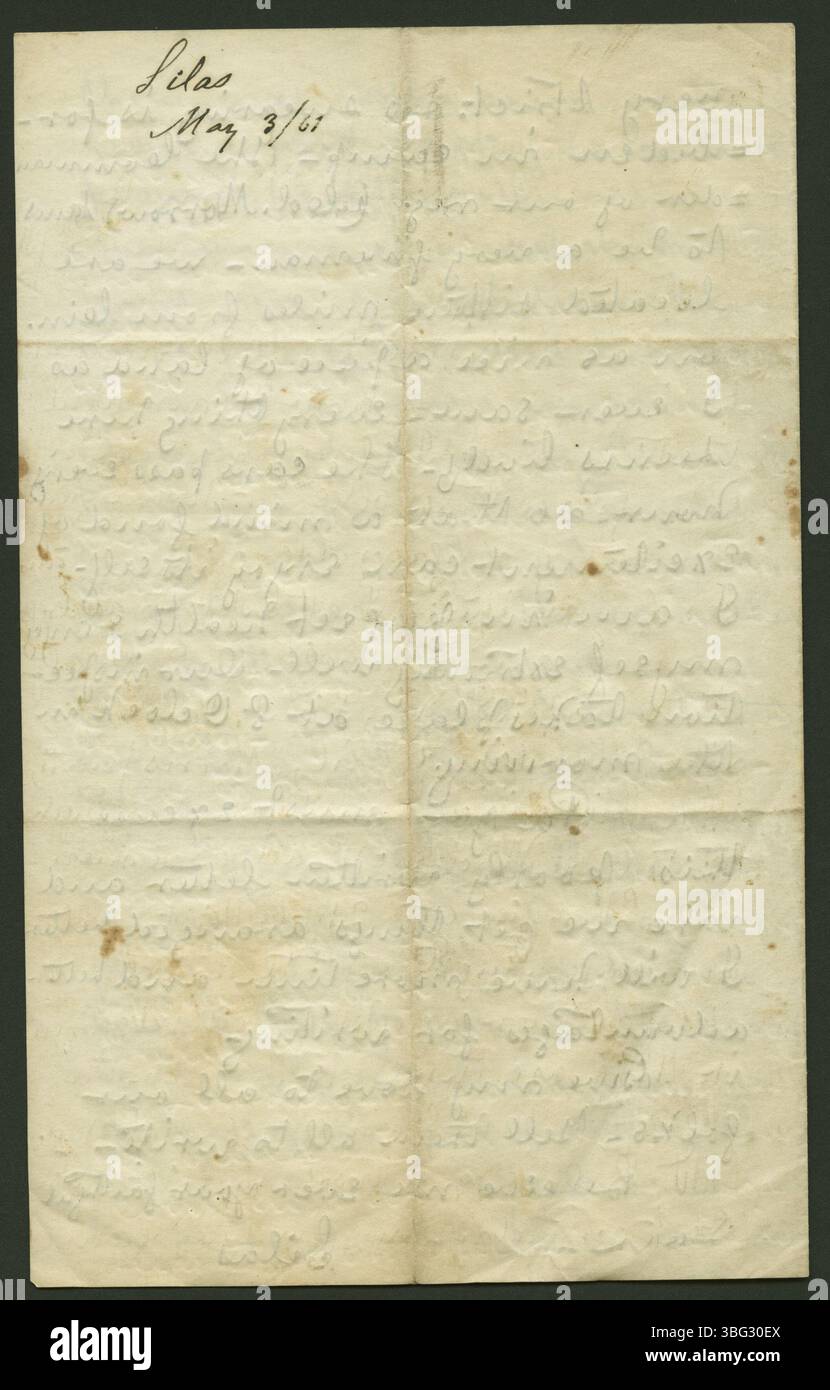 The fourth page of Silas Pruden's letter to Samuel Pruden, dated May 3 ...
