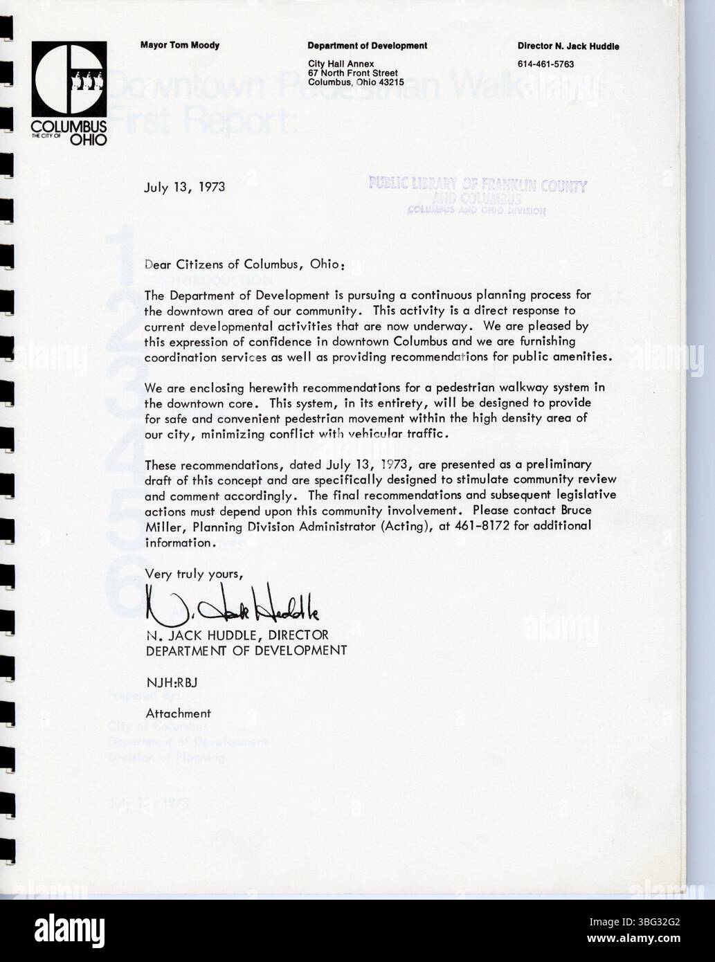 The 1973 study on Downtown Columbus evaluates pedestrian traffic and ...
