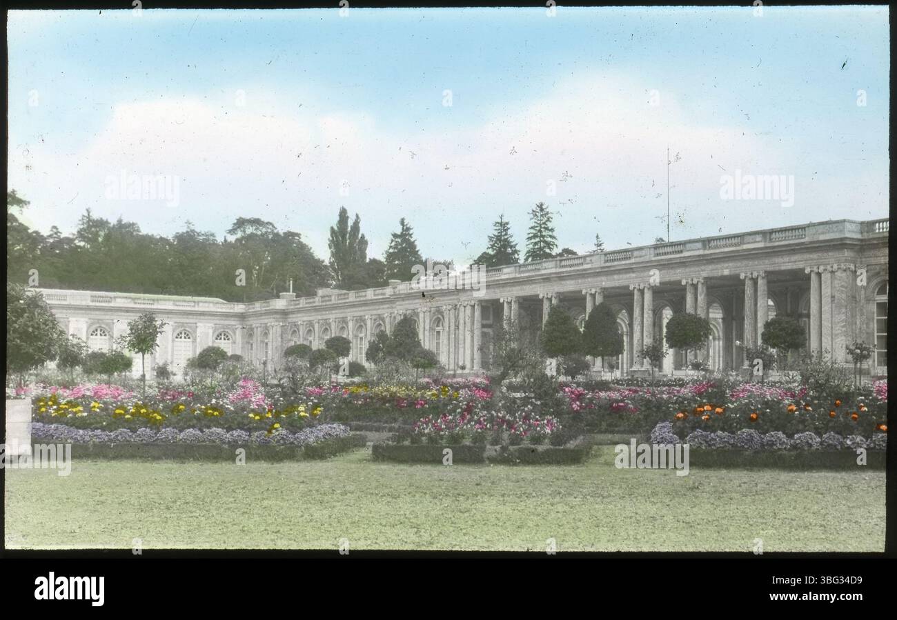 The 1913 photograph depicts the Grand Trianon in Versailles, France ...