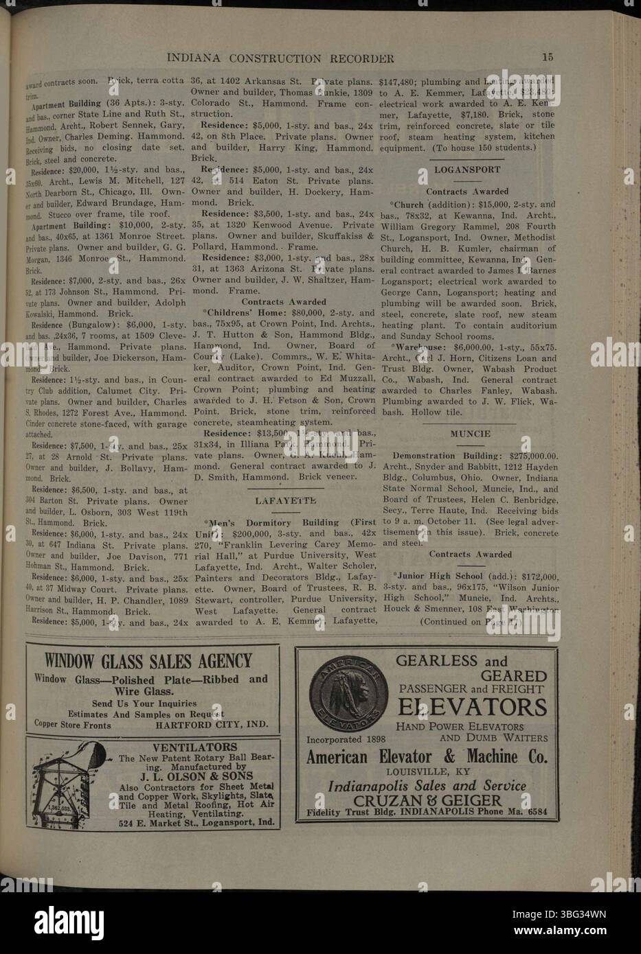 The Indiana Construction Recorder, dated September 24, 1927, is the ...