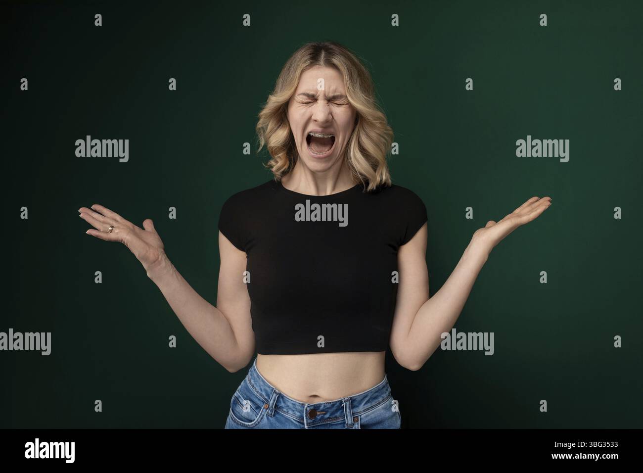 Body language conveys distress hi-res stock photography and images - Alamy