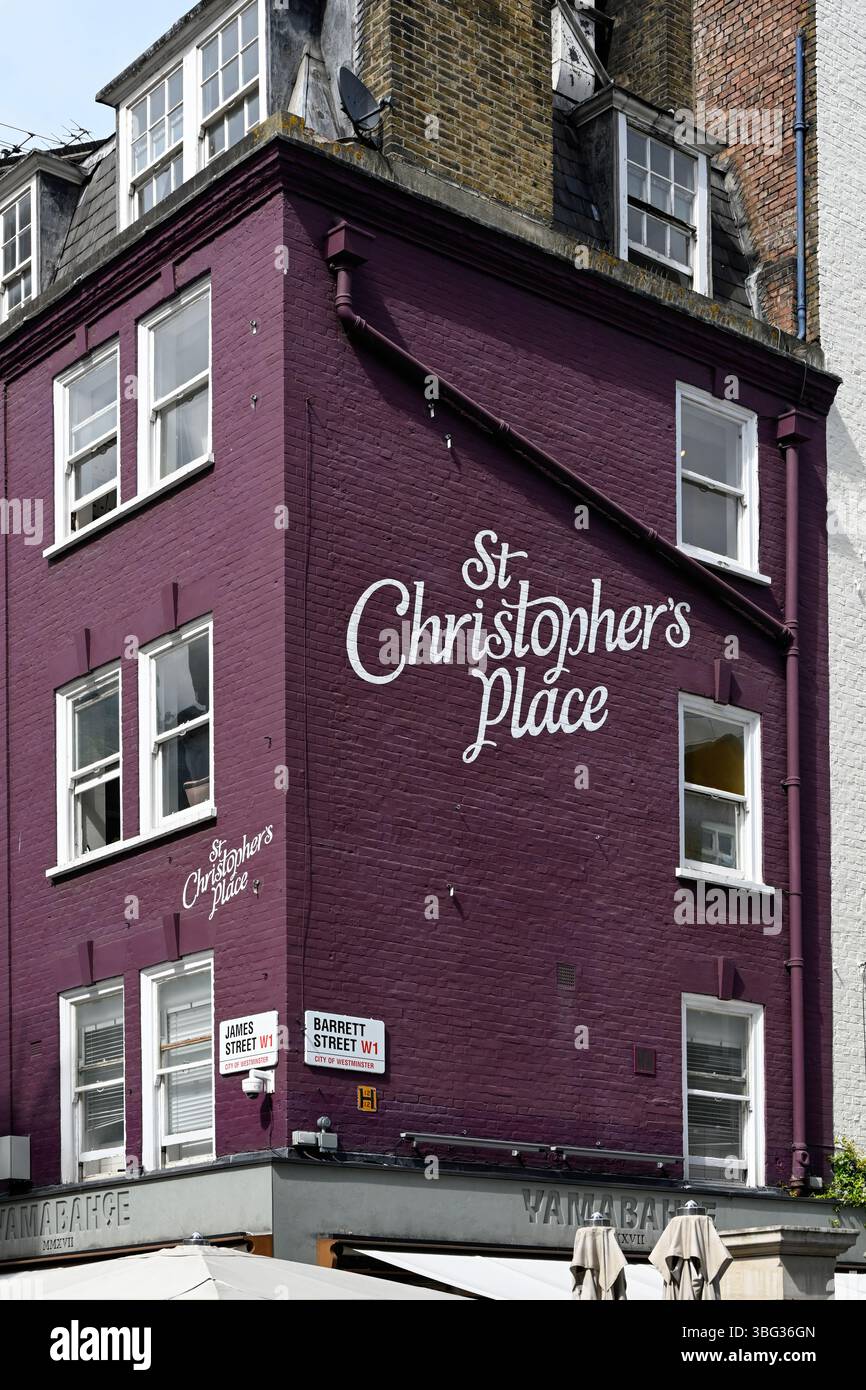 LONDON, UK - MAY 31, 2025: Signs for St Christopher Place off Oxford ...