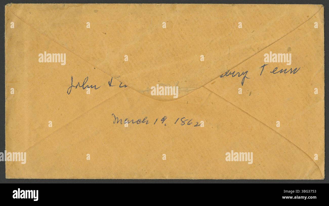 John and Ed Kinney's letter to T. E. Kinney on March 19, 1862, near ...