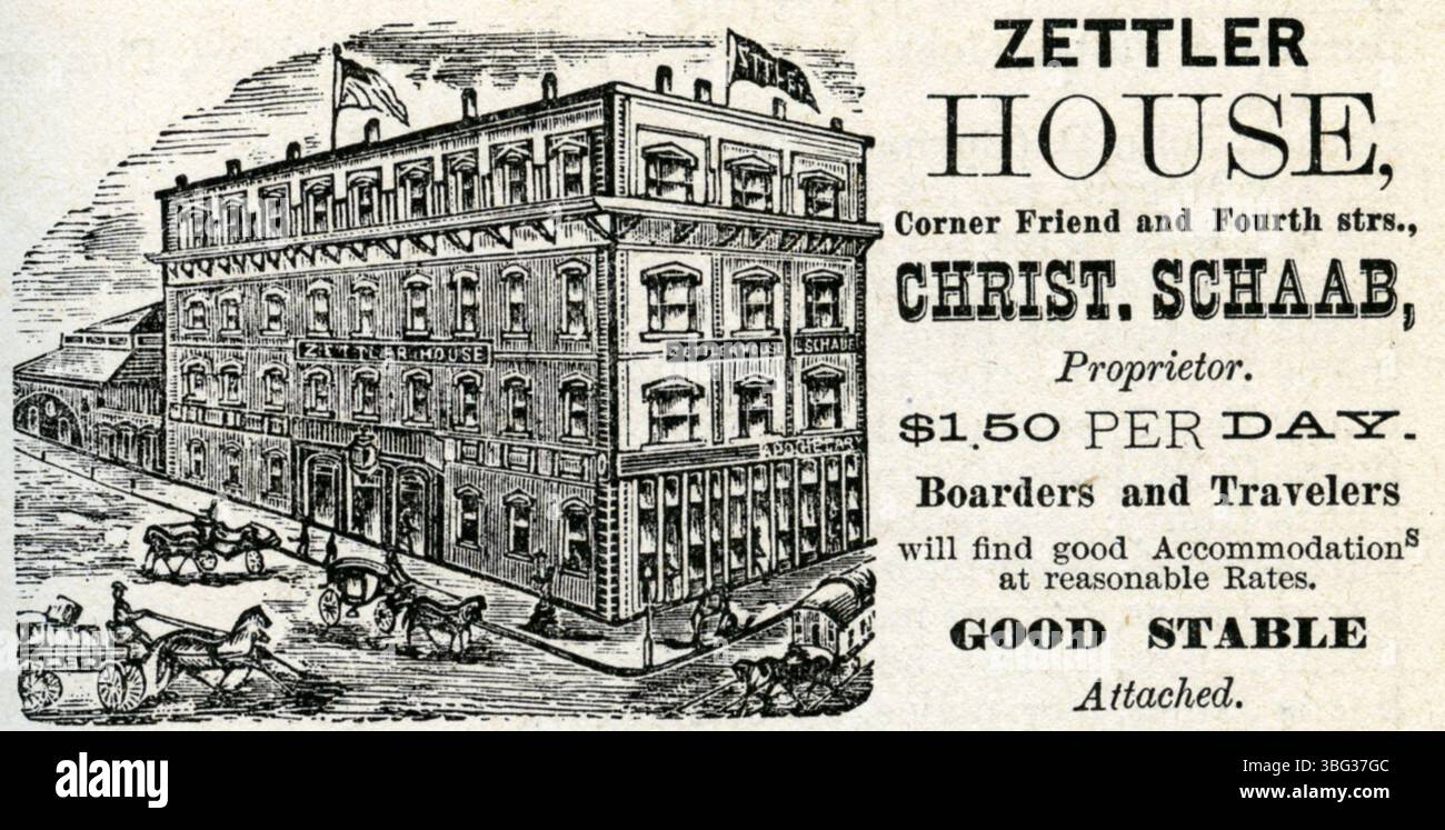 The Zettler House, built by James Nelson in 1862 at the corner of ...