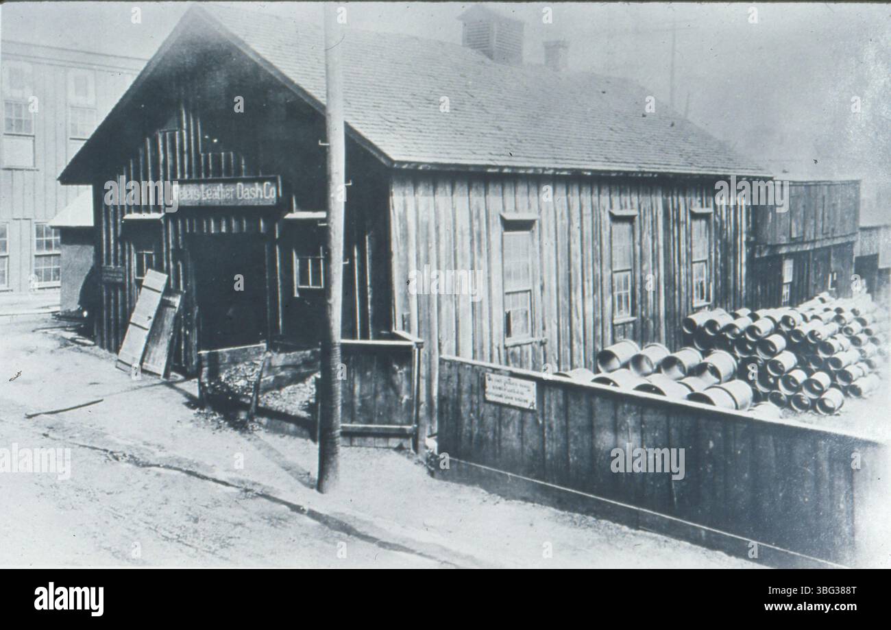 This black and white photograph from 1875 shows the exterior of the ...