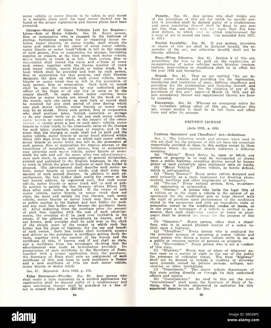 The 1933 Indiana motor vehicle laws include detailed information on ...