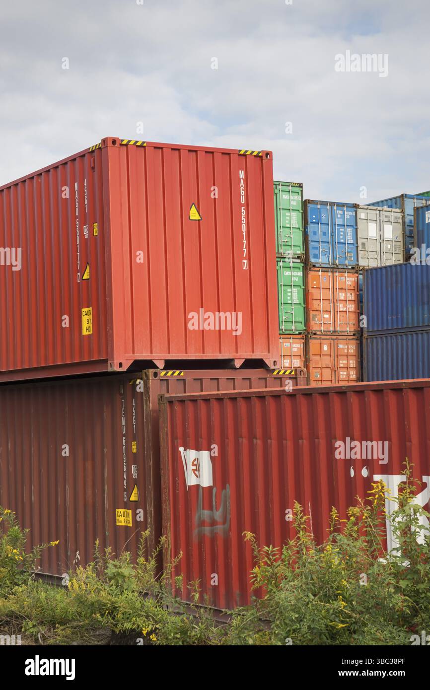In the container harbour of Dortmund, Germany, Europe Stock Photo - Alamy