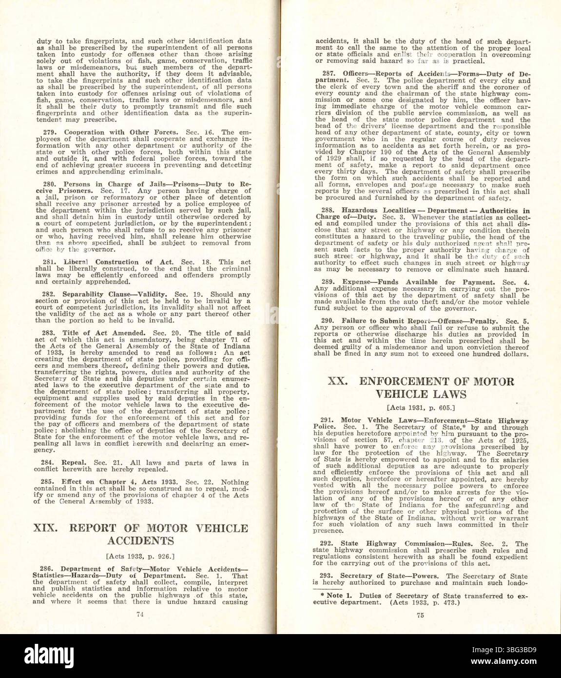 The Indiana 1935 motor vehicle laws encompass details on registration ...