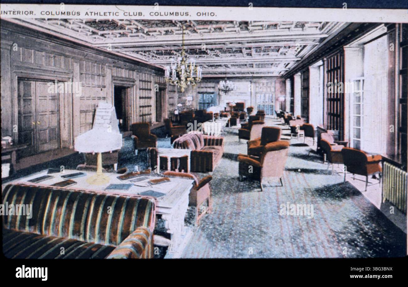 The interior of the Athletic Club of Columbus, designed in Spanish ...