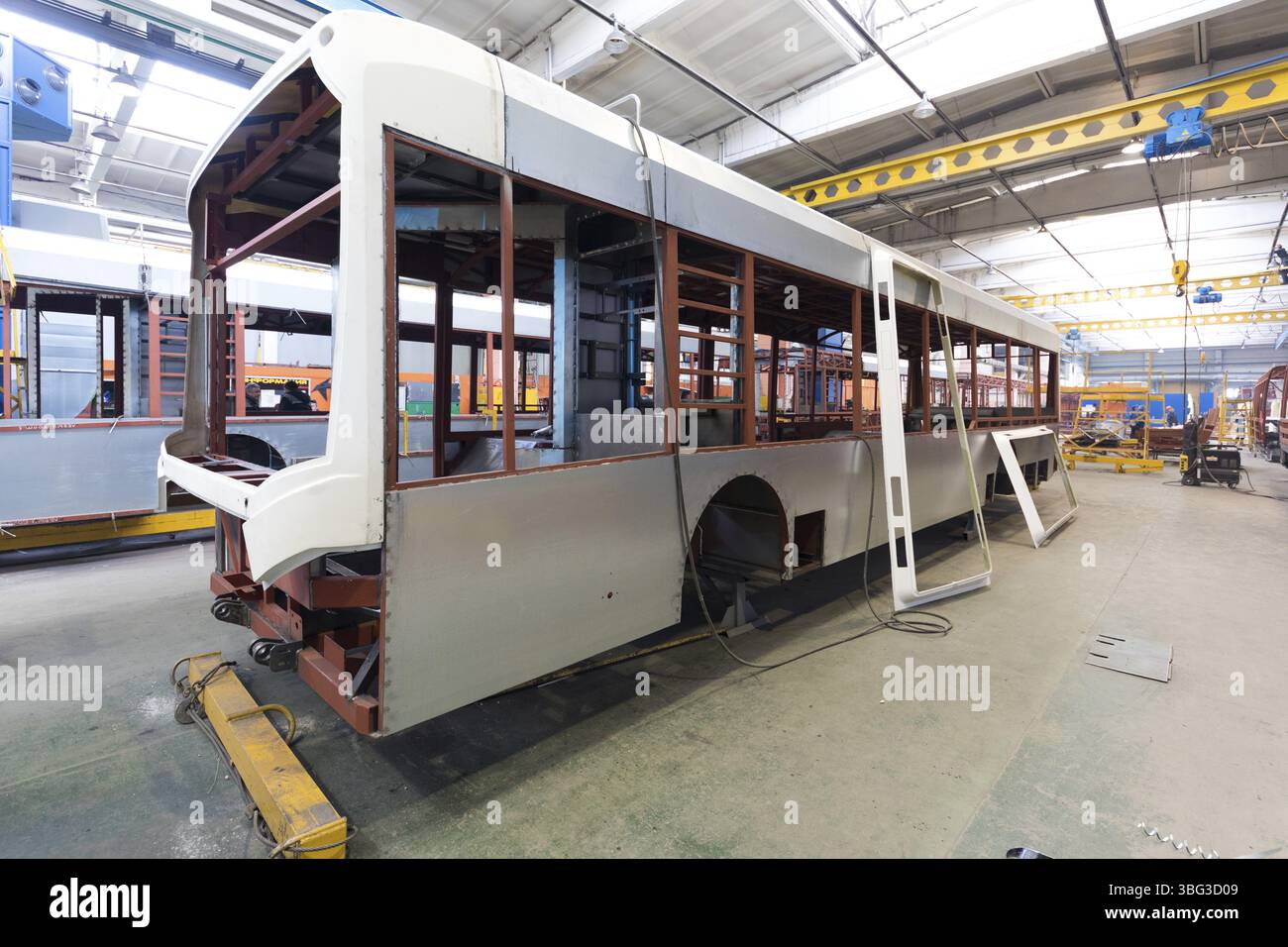 One working day of modern automatic bus trolleybus car production with ...