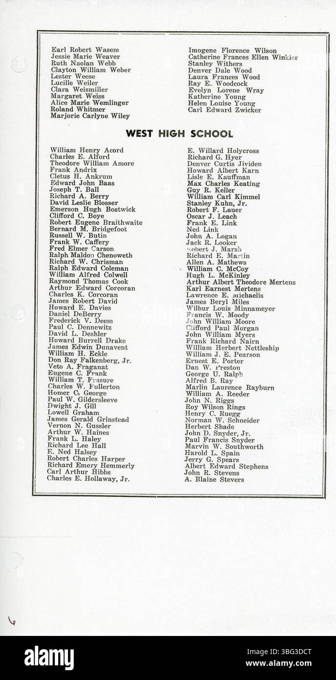 The June 13, 1934, commencement program for Columbus Senior High ...