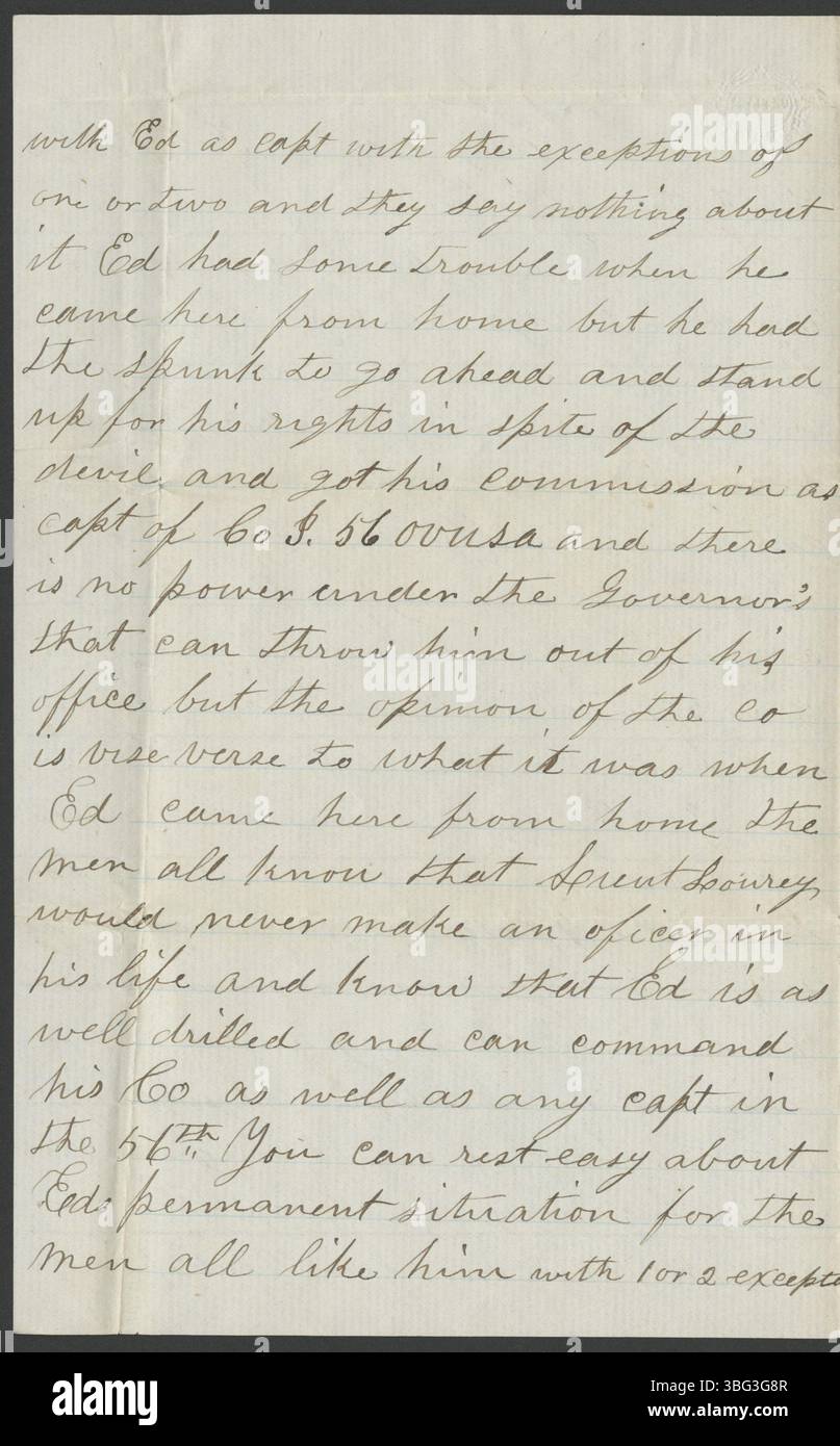 In this February 7, 1862 letter, John Kinney writes to his parents from ...