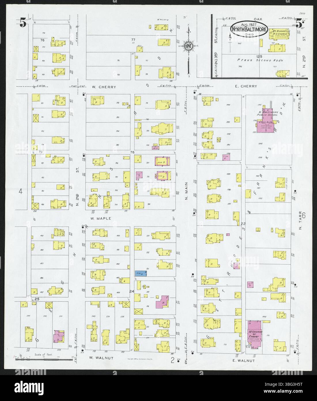 The 1927 Sanborn map of North Baltimore, Wood County, Ohio, shows ...