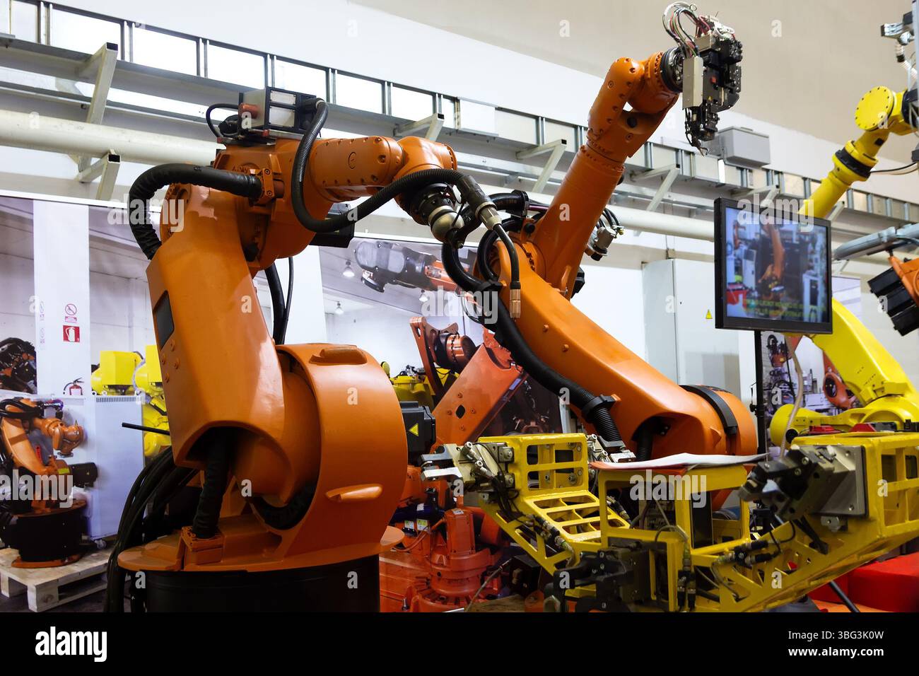 Industrial robot in smart warehouse system for manufacture factory ...