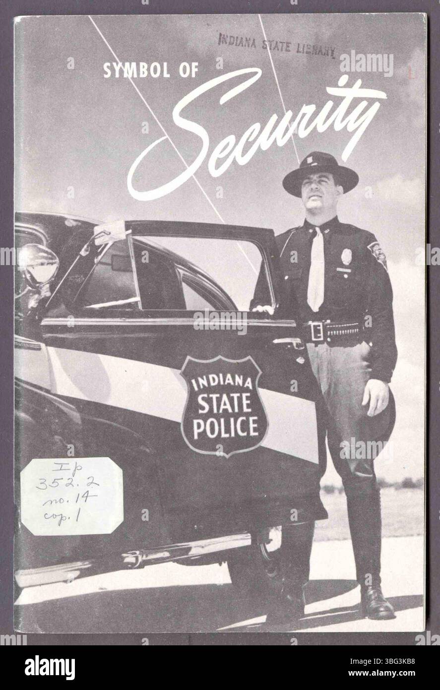 This 1949 pamphlet features information about the Indiana State Police ...