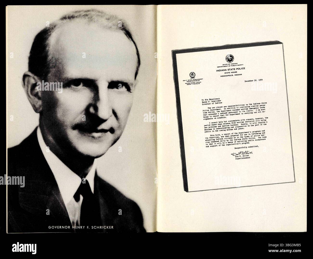 The 1944 progress report for the Indiana State Police covers police ...