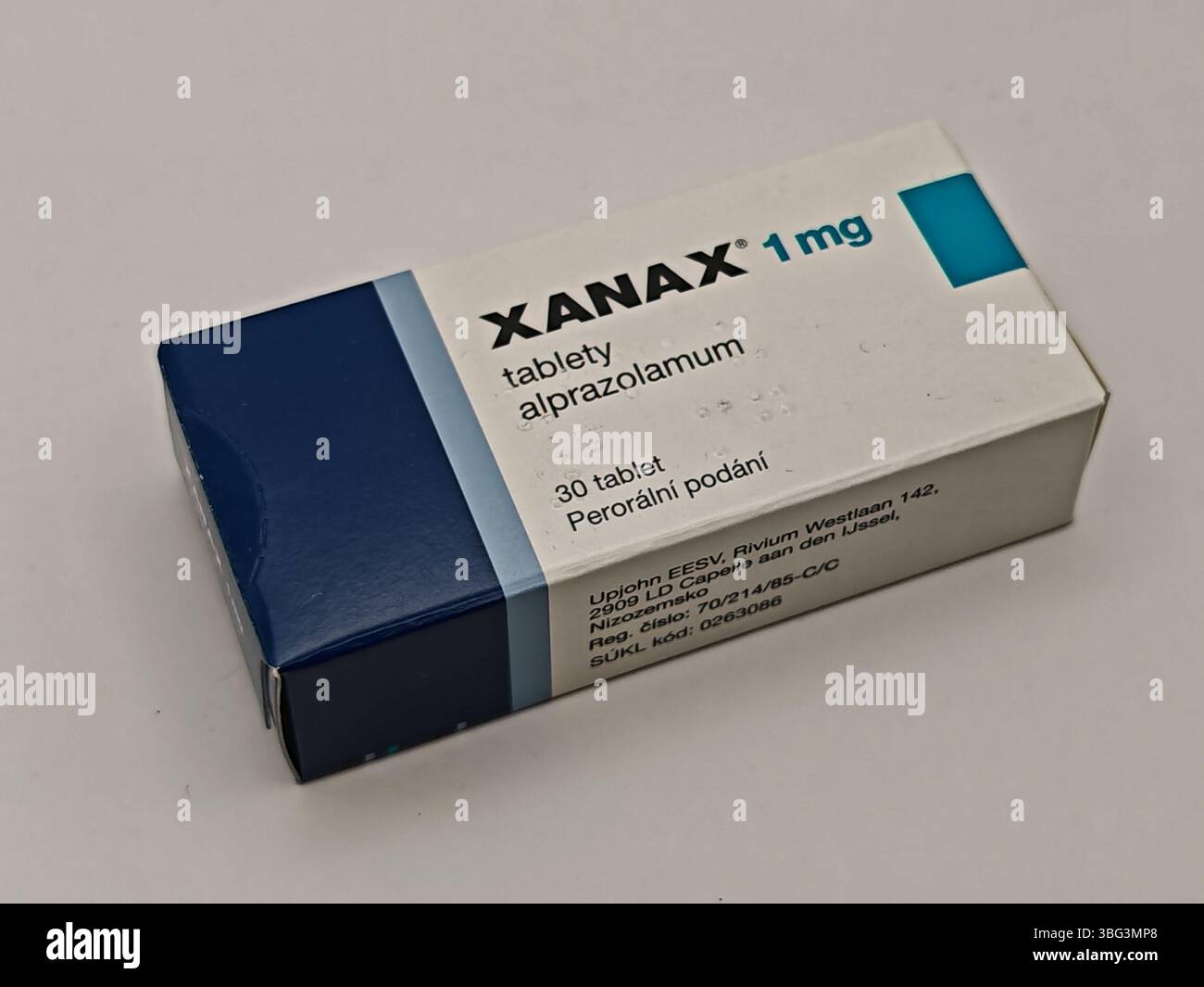 Prague,Czech Republic-May 7 2025: Pfizer Xanax tablets with alprazolam ...