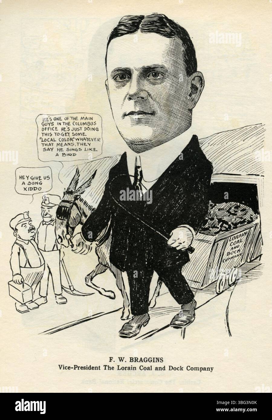 Caricature of Frederick W. Braggins (1870-1939), Vice-President of The ...