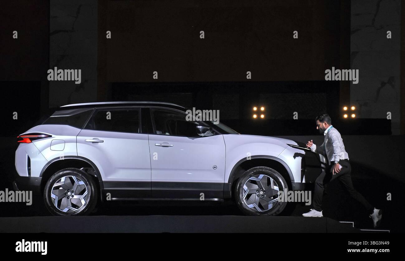 Mumbai, India. 03rd June, 2025. A Pristine White colour Harrier EV ...