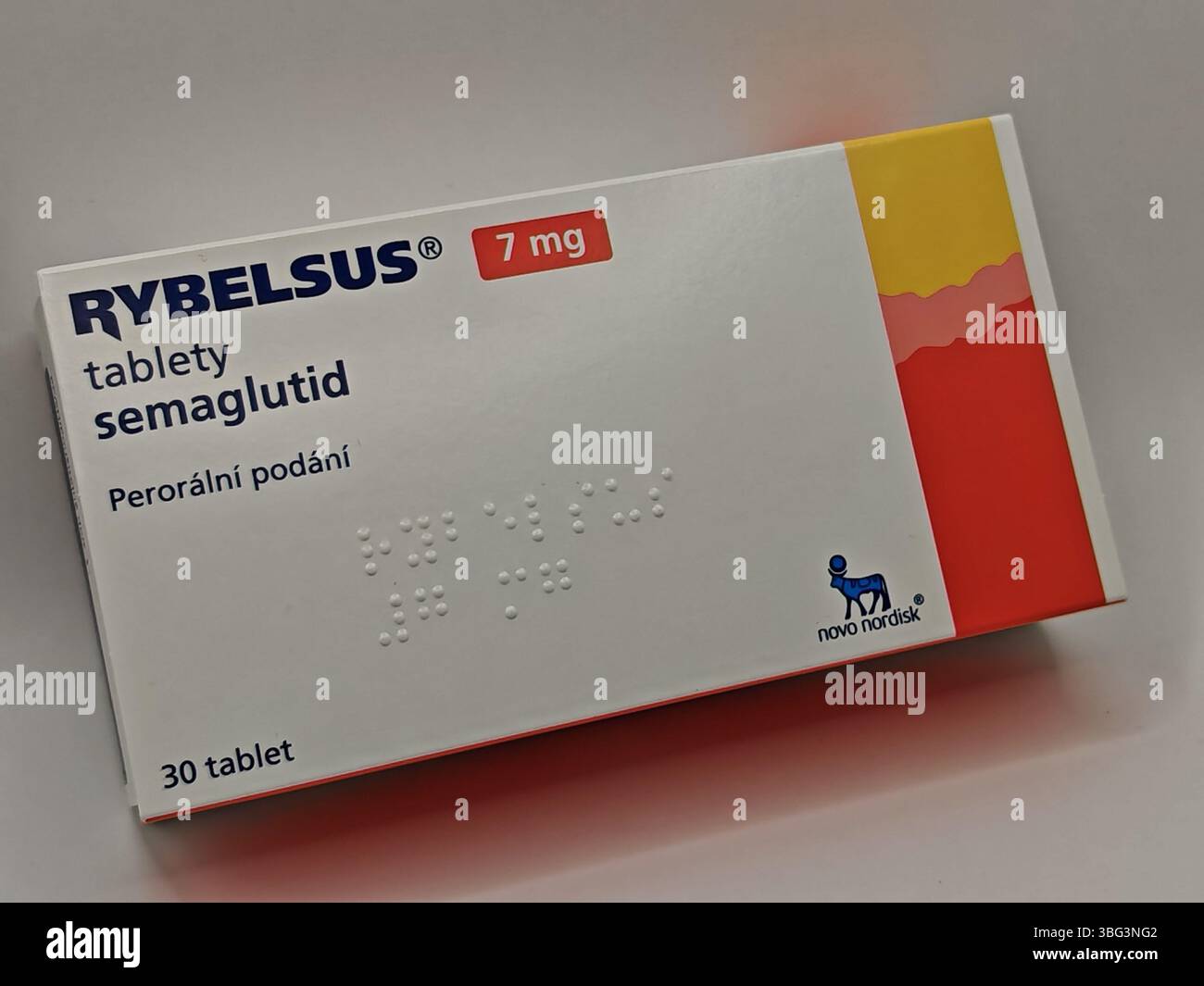Prague, Czech Republic -May 10 2025: RYBELSUS box of medication with ...