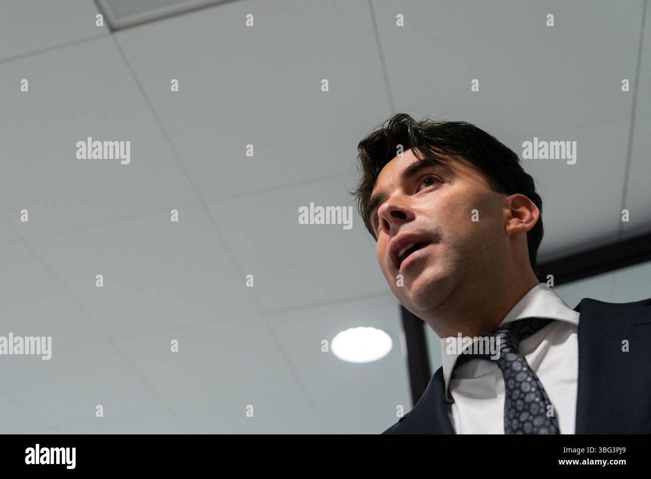 DEN HAAG, NETHERLANDS - JUNE 3: Leon de Jong (PVV) during the Plenary Debate at the Tweede Kamer ...