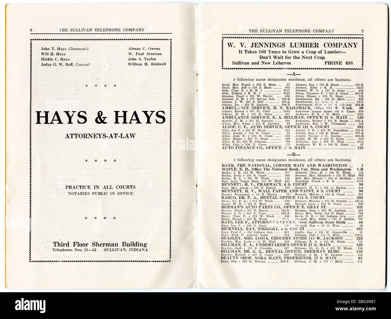 The May 1927 directory of the Sullivan Telephone Co. from Sullivan ...