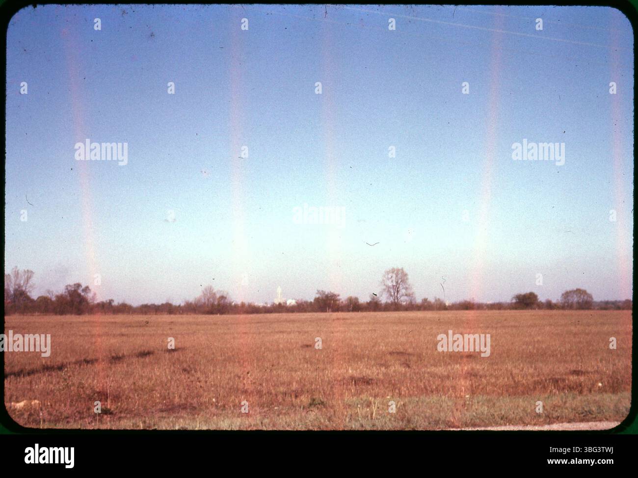 A view of the Lincoln Leveque Tower from a field along Frank Road in ...