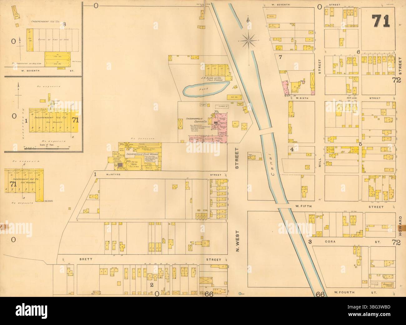 The 1887 Indianapolis Sanborn Map #71 is a detailed representation of ...