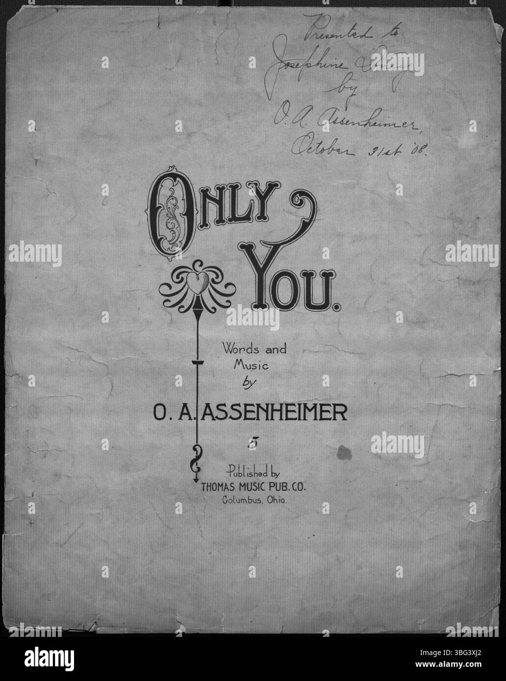 'Only You,' from 1908, features the cover design for the sheet music ...