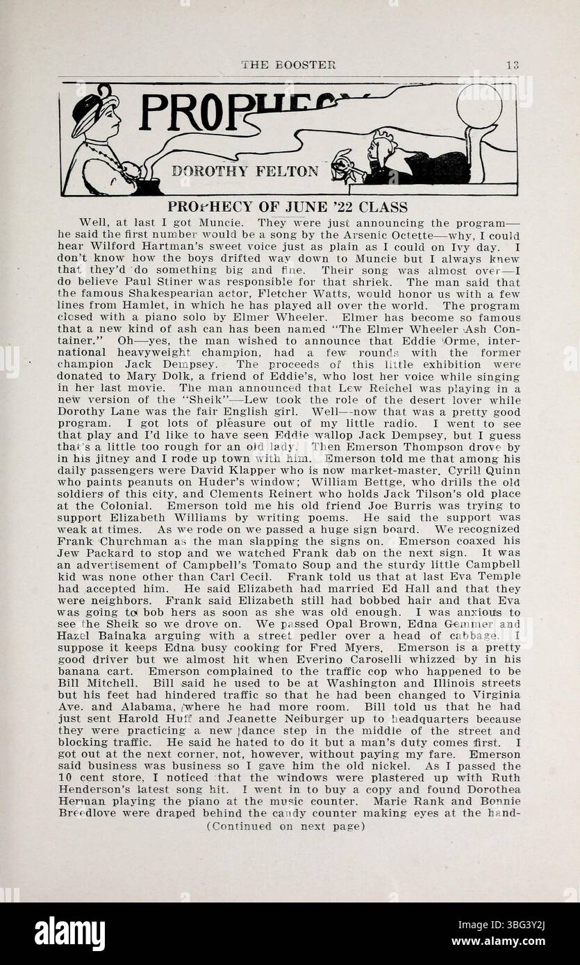 The June 1922 issue of the *Booster* (Volume 27, Number 13) continues ...