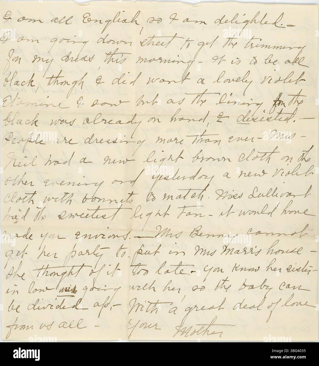 A letter dated March 16, 1900, from Ellen Beatty Henderson to her ...