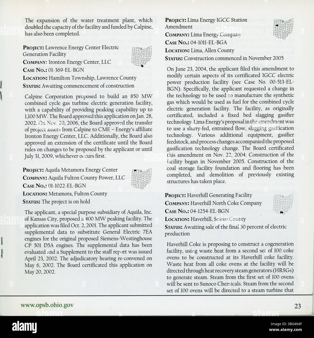 This section of the 2006 Ohio Power Siting Board Annual Report ...
