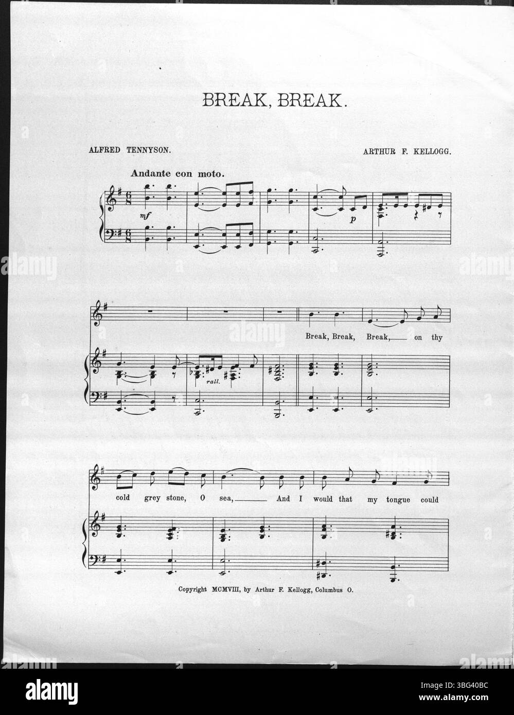 *Break Break* (1908) is a piece of sheet music with a cover featuring ...