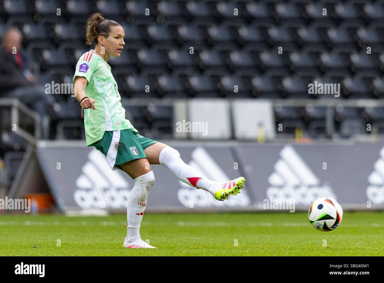 Swansea, UK. 03rd June, 2025. Elena Linari of Italy in action. Wales v ...