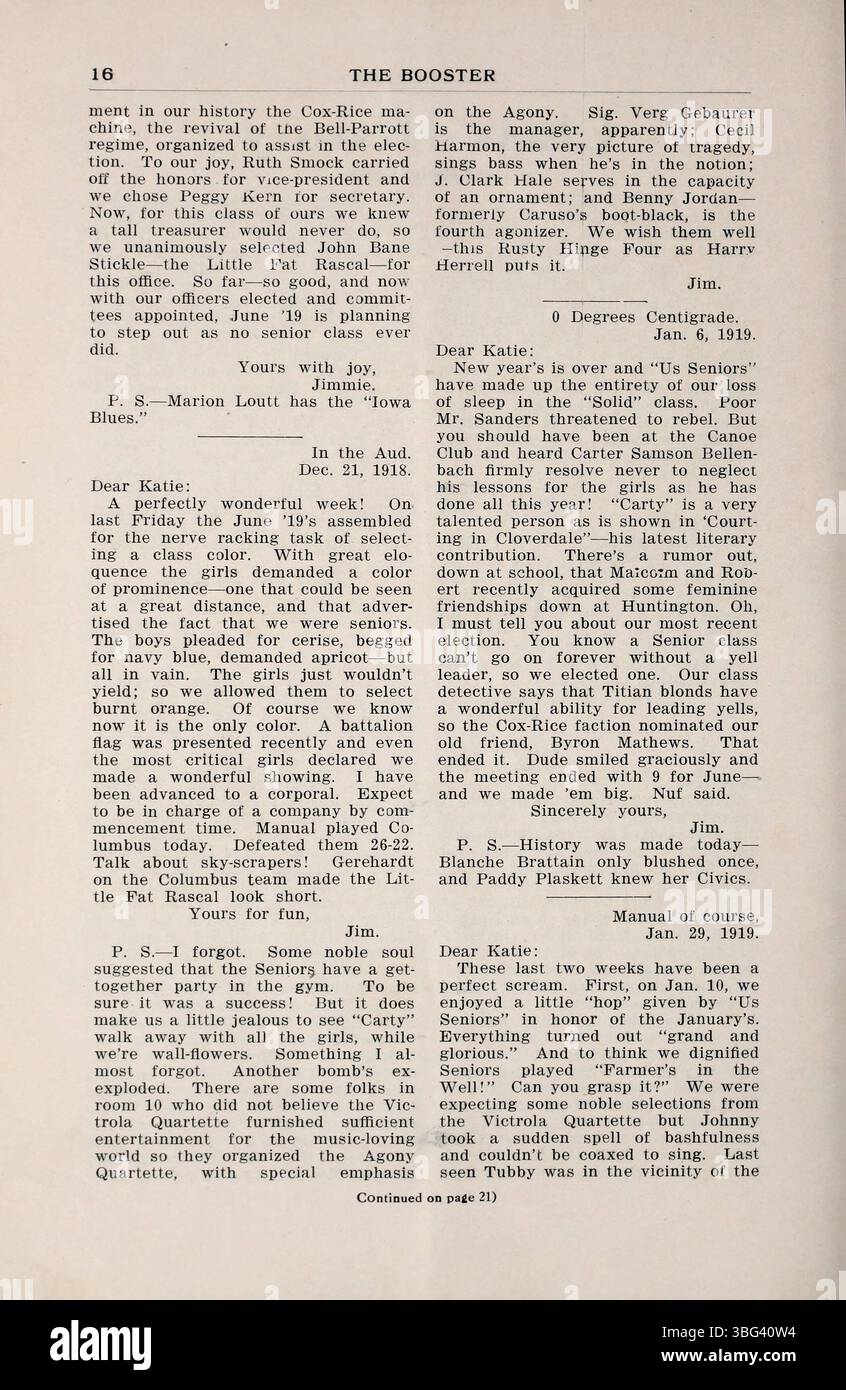 Page 18 of *Booster* magazine from June 1919 includes reflections on ...