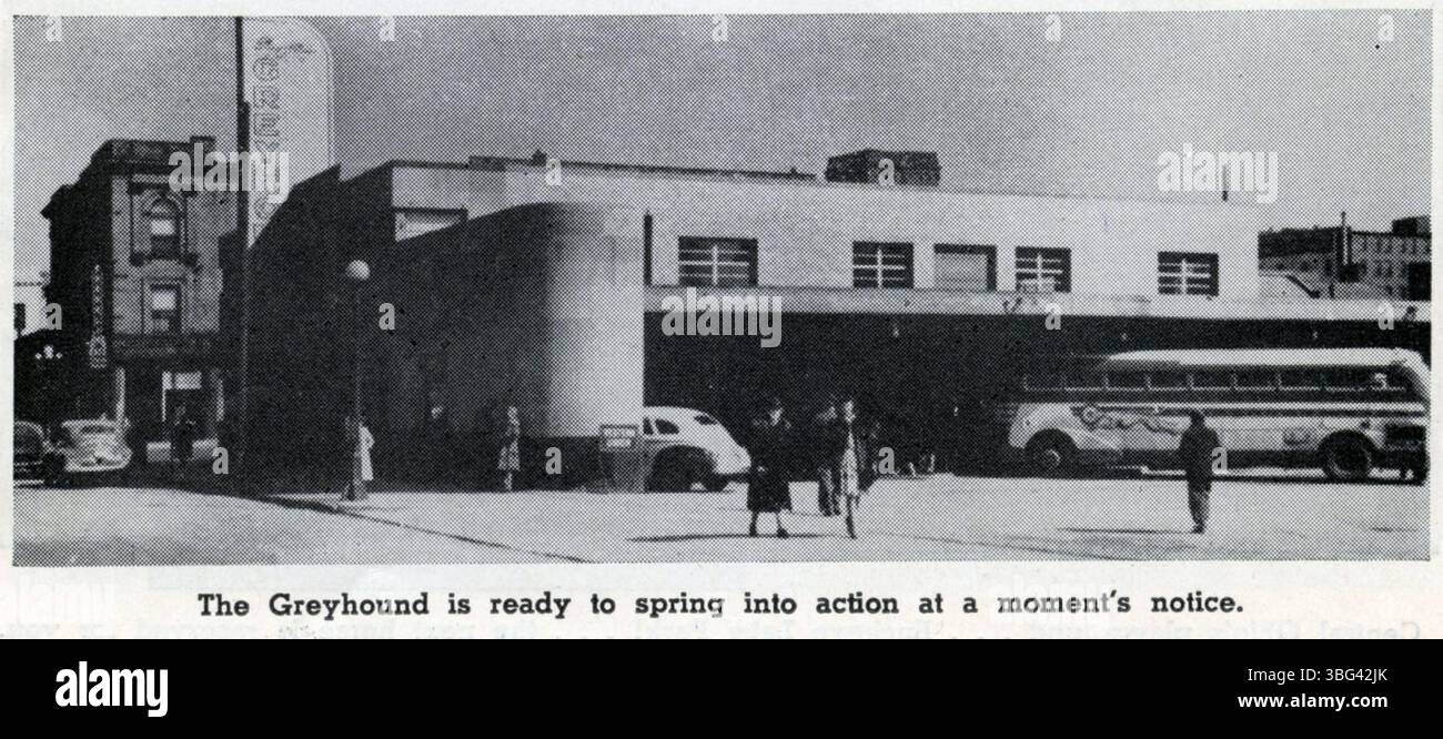 This photo shows the Greyhound Bus Depot, which opened on February 24 ...