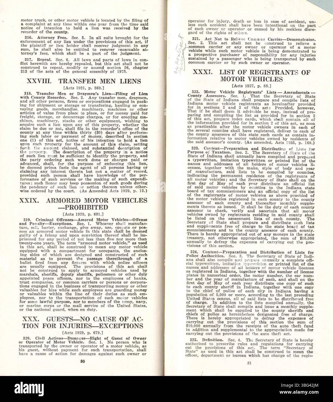 The 1935 Indiana motor vehicle laws provide comprehensive details on ...