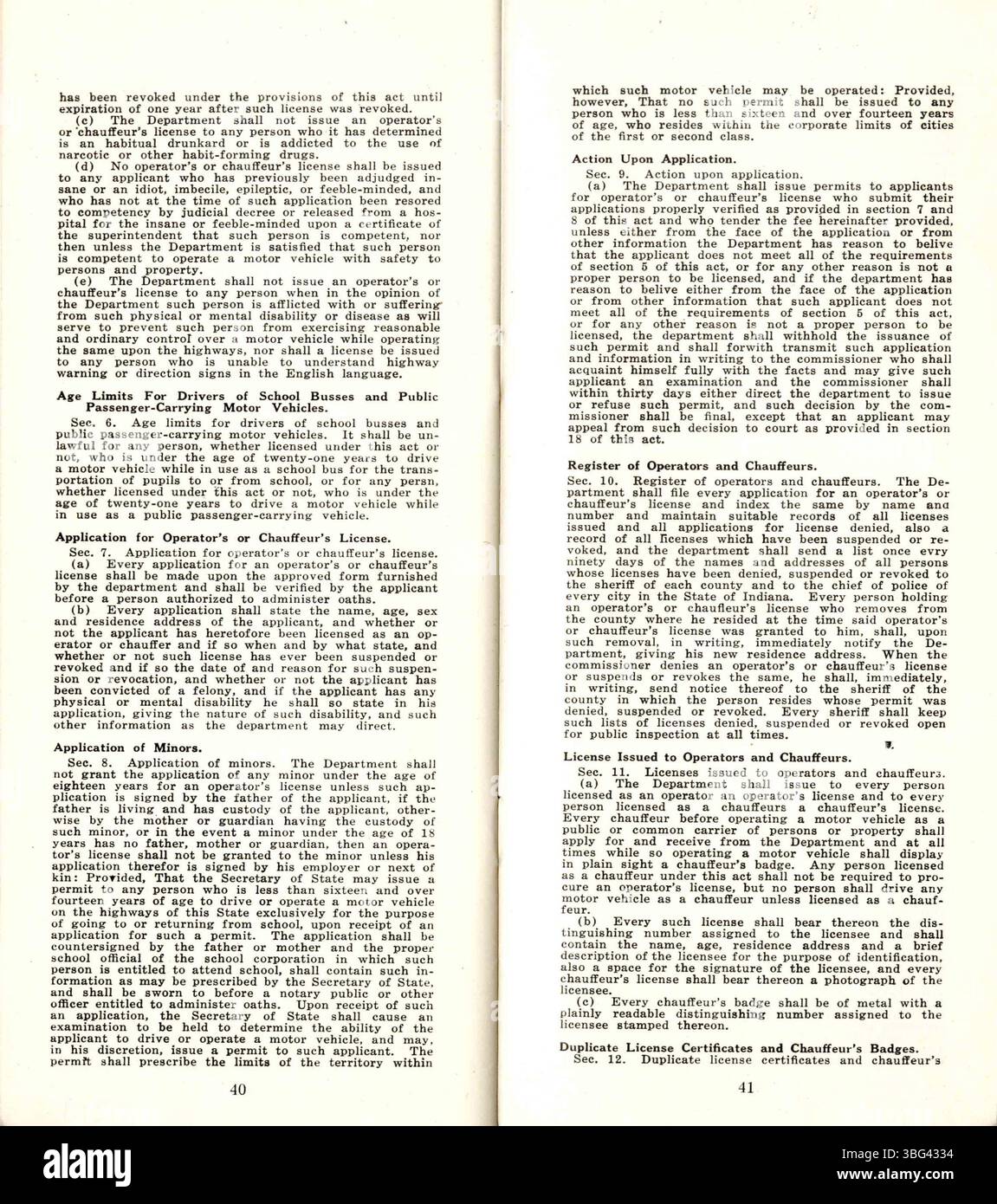 This 1929 document for Indiana details the motor vehicle and highway ...
