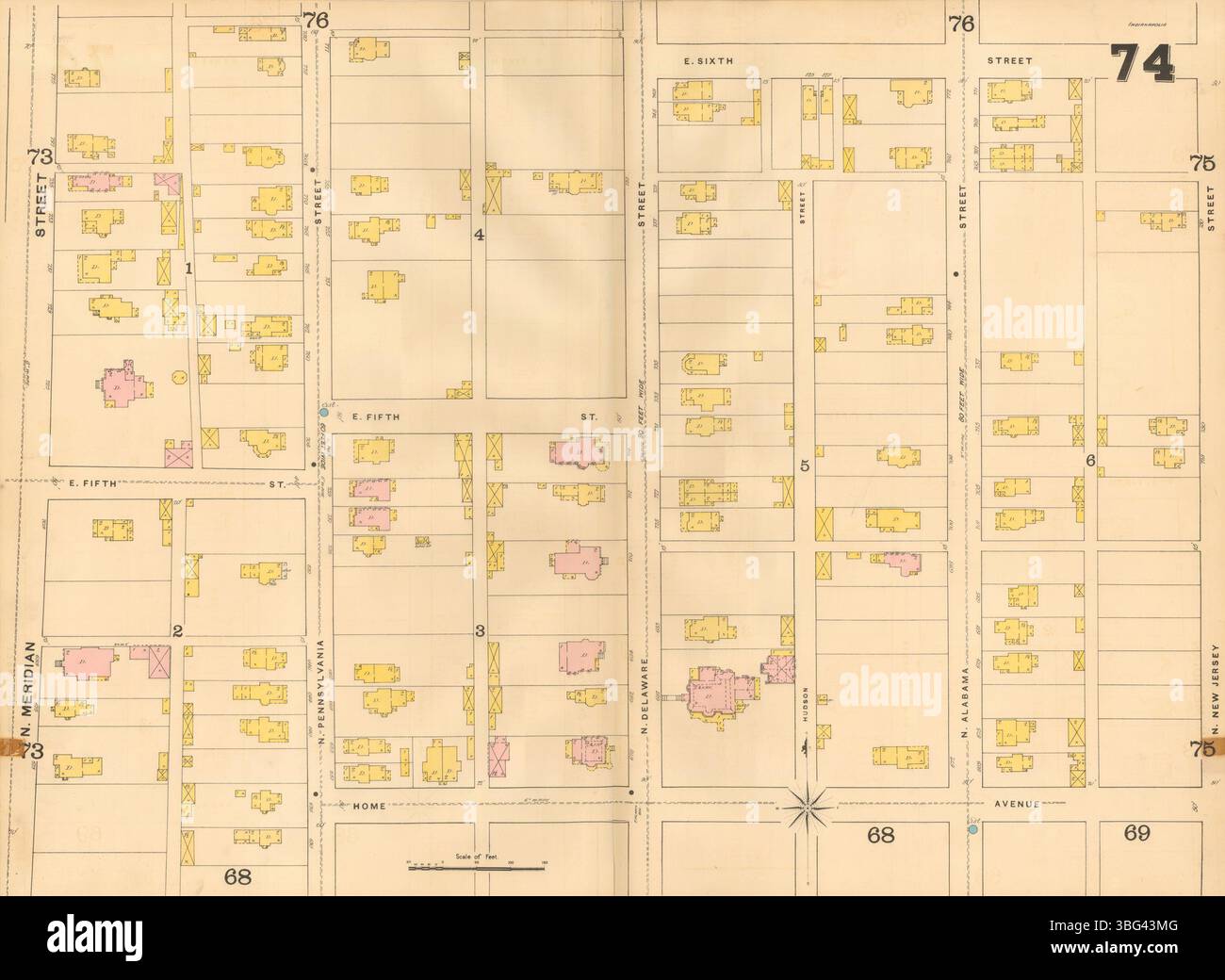 Sanborn Map #74 from 1887 provides a detailed overview of Indianapolis ...