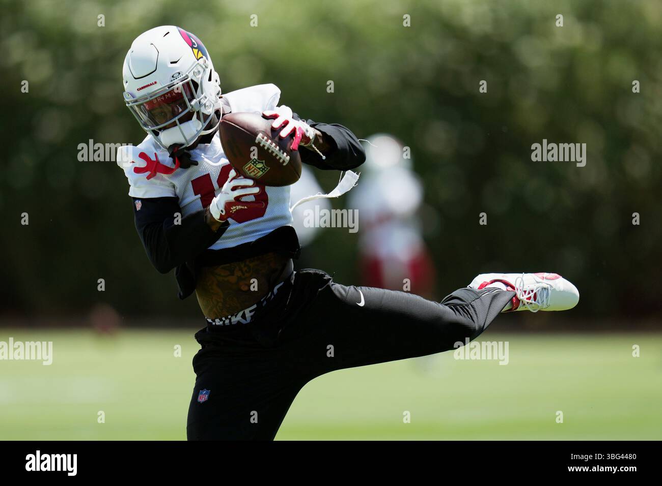 Arizona Cardinals cornerback Kei'Trel Clark leaps to make a catch ...