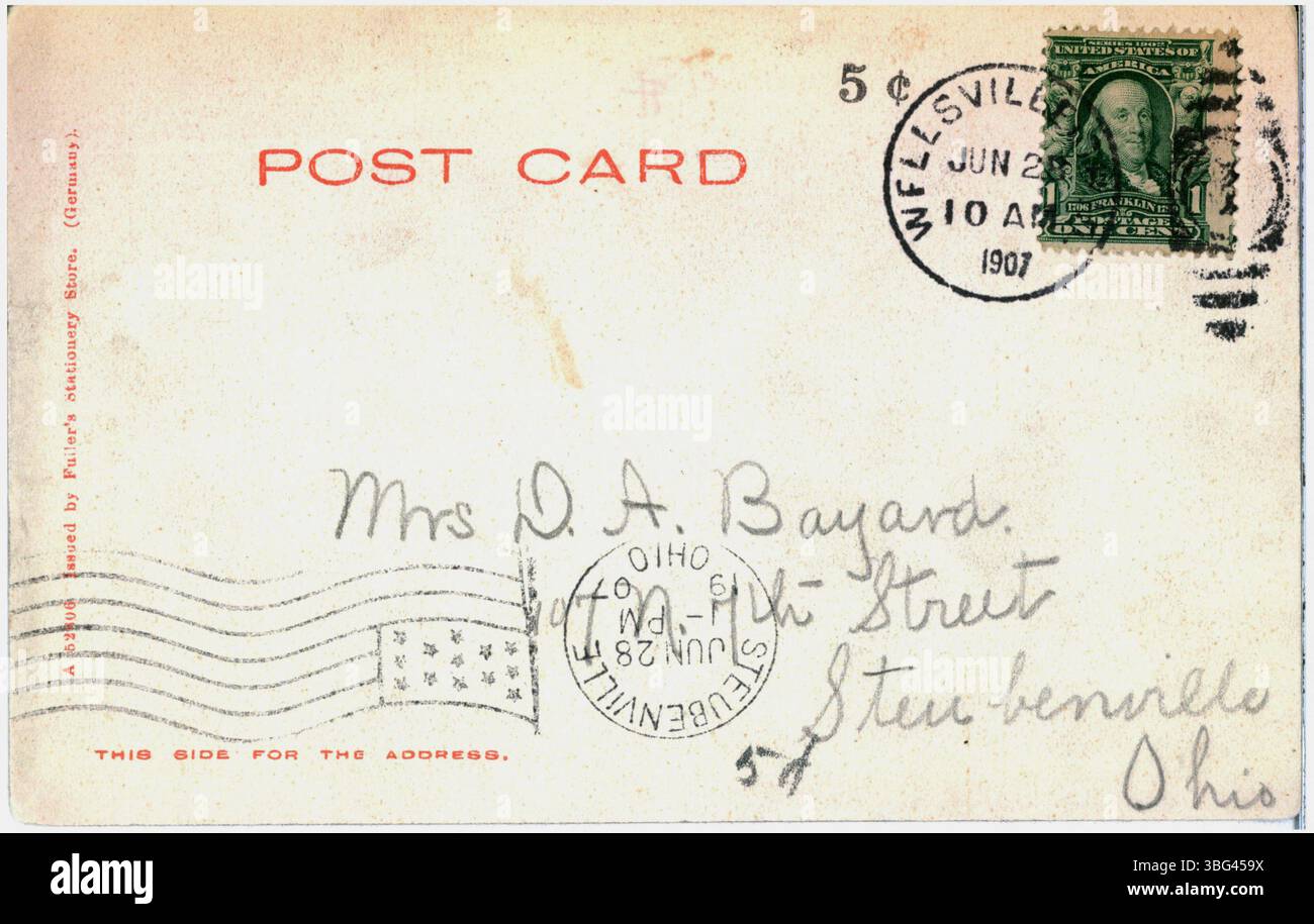 A 1907 view of the City Hall building in Wellsville, Ohio. The ...