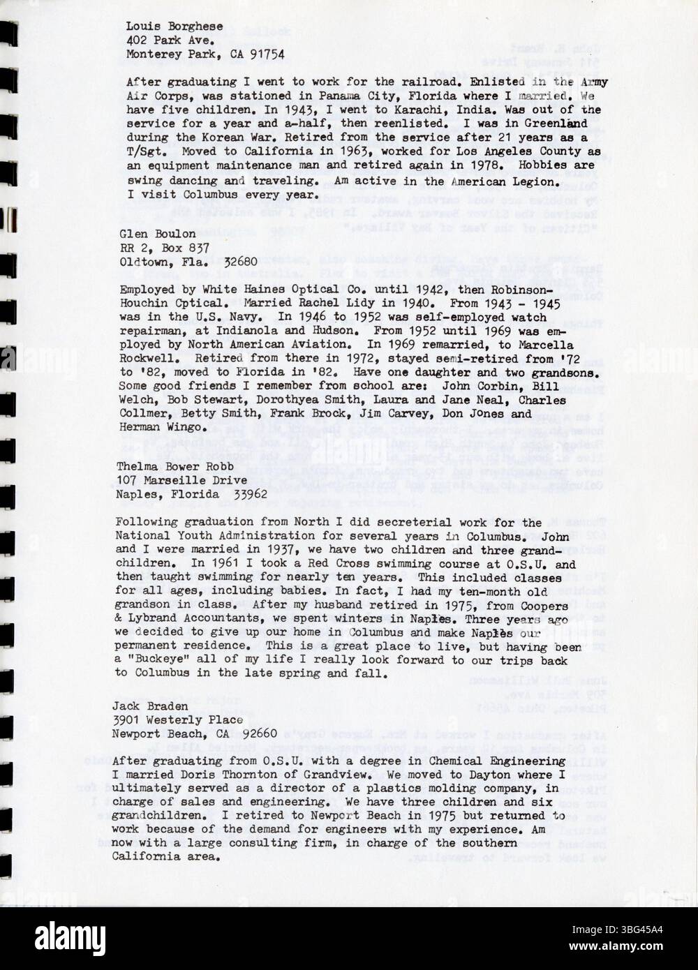 This page continues the 50th reunion booklet for North High School's Class of 1936, featuring ...