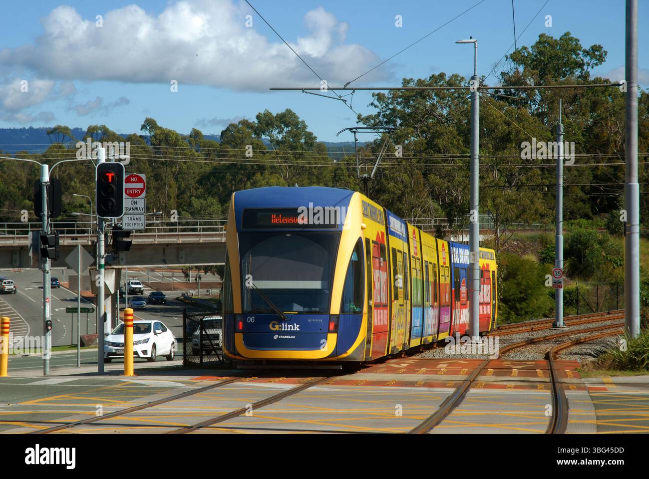 G Link tram entering Parkwood Tram Station, Parkwood Tram Station, Gold ...