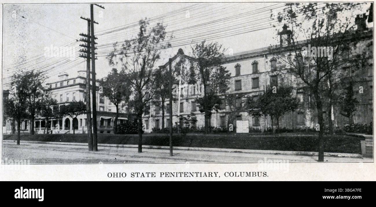 An illustration depicting the Ohio State Penitentiary as seen from West ...