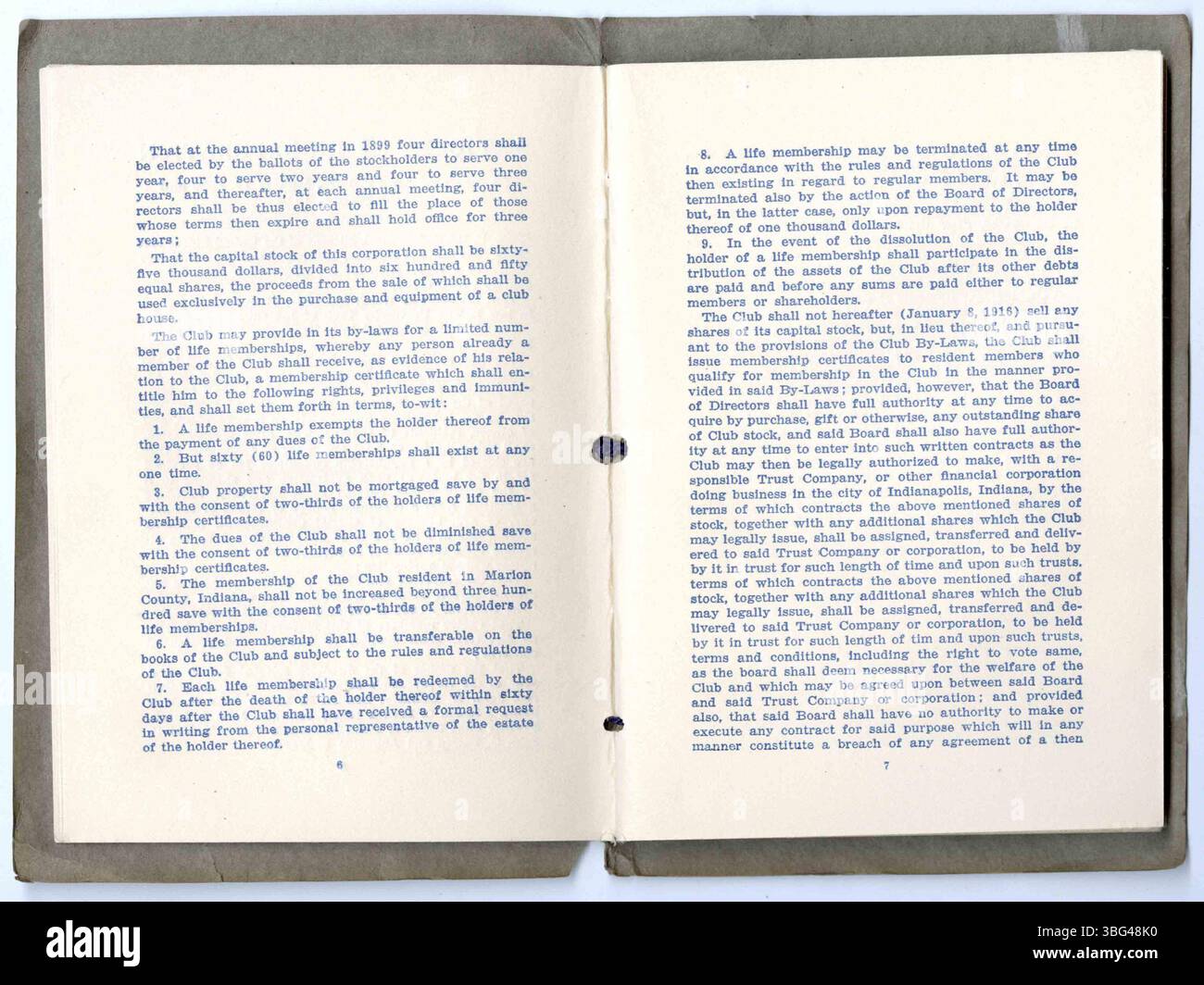 The 1918 articles of incorporation and by-laws of the University Club ...