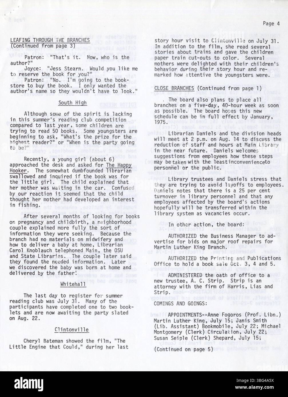 Columbus Metropolitan Library produced the employee newsletter Bookery ...